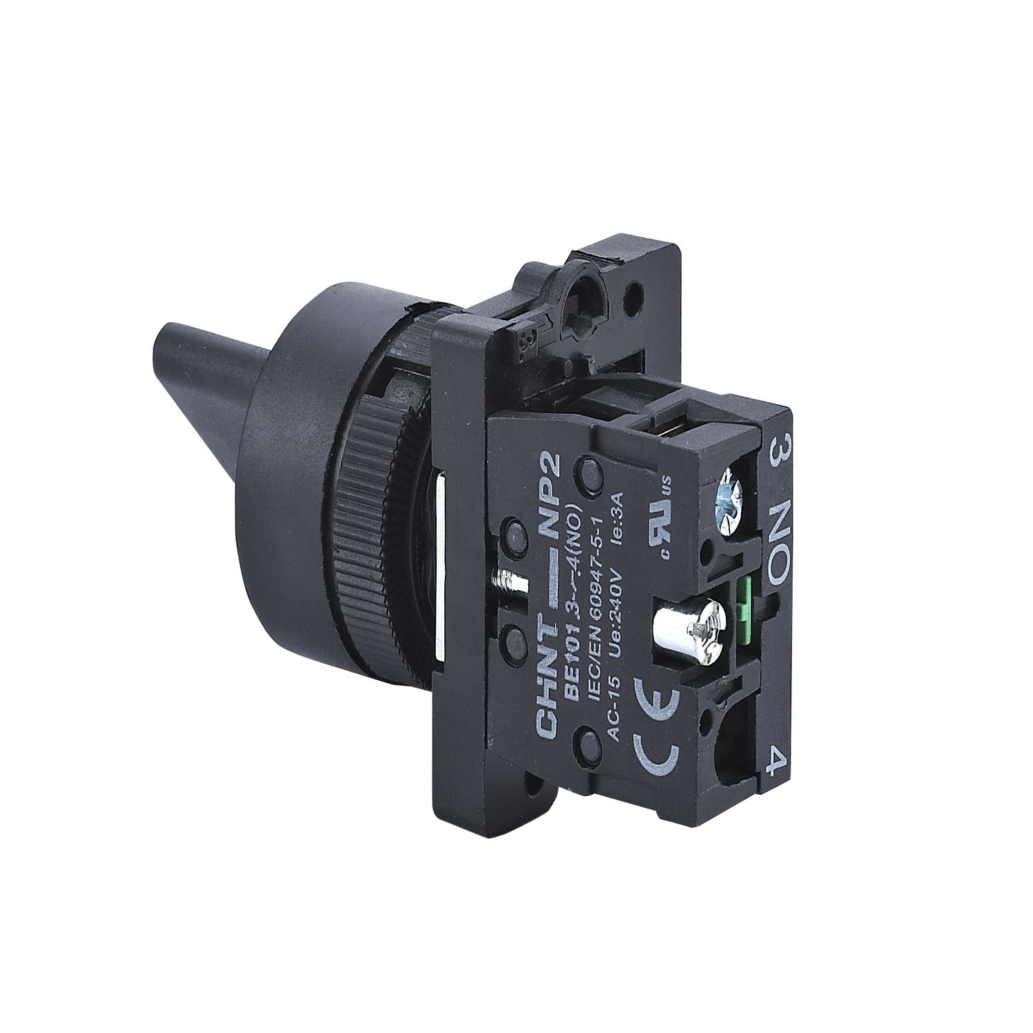 Переключатель NP2-ED51, 3 положения возвратом, 1НО IP40 (R) | CHINT