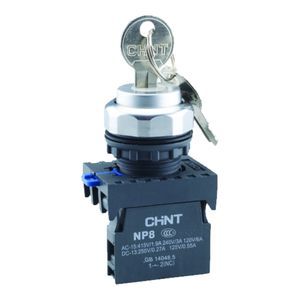 Переключатель ключом NP8-10Y/21, 2 положения фиксацией, 1НО, IP65 (R) | CHINT